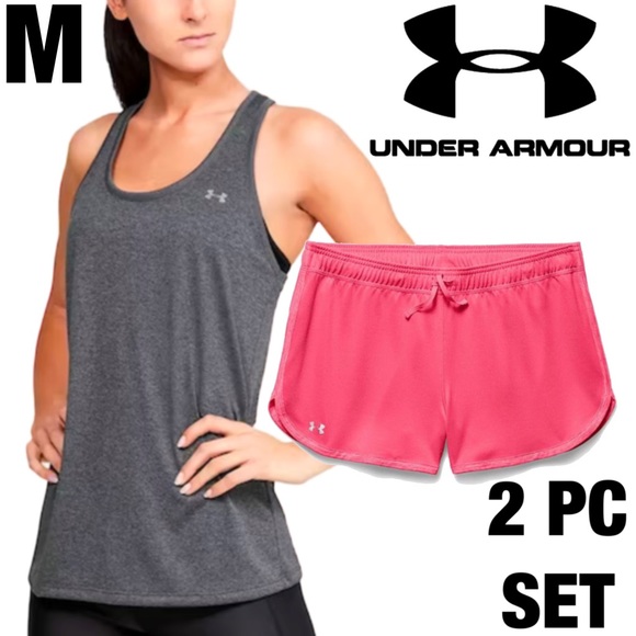 Under Armour | Shorts | 2 Pc Under Armour Set Nwot Grey Tech Tank Top ...